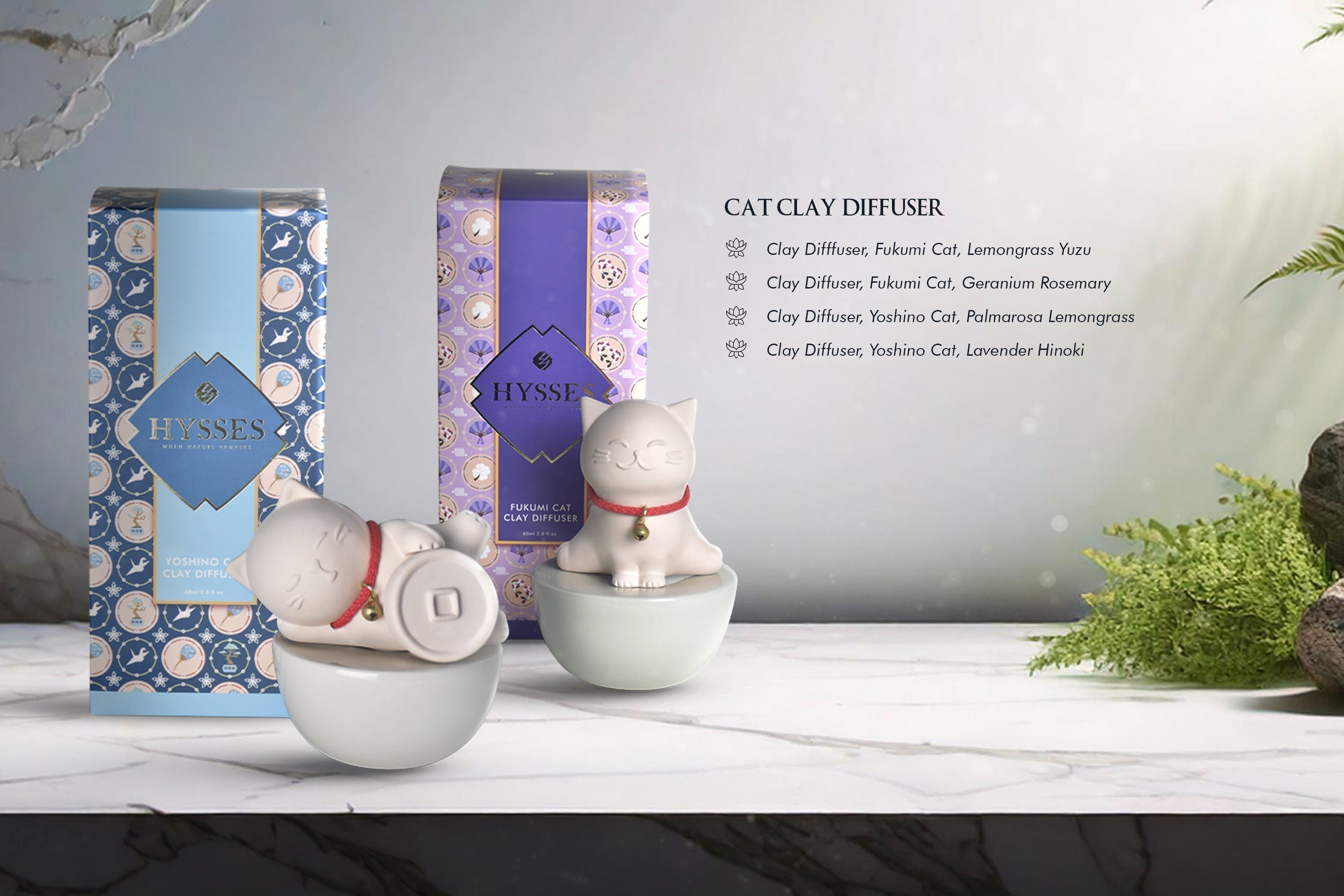 HYSSES Unveils New Clay Diffusers Collection: Fukumi and Yoshino Cat ...